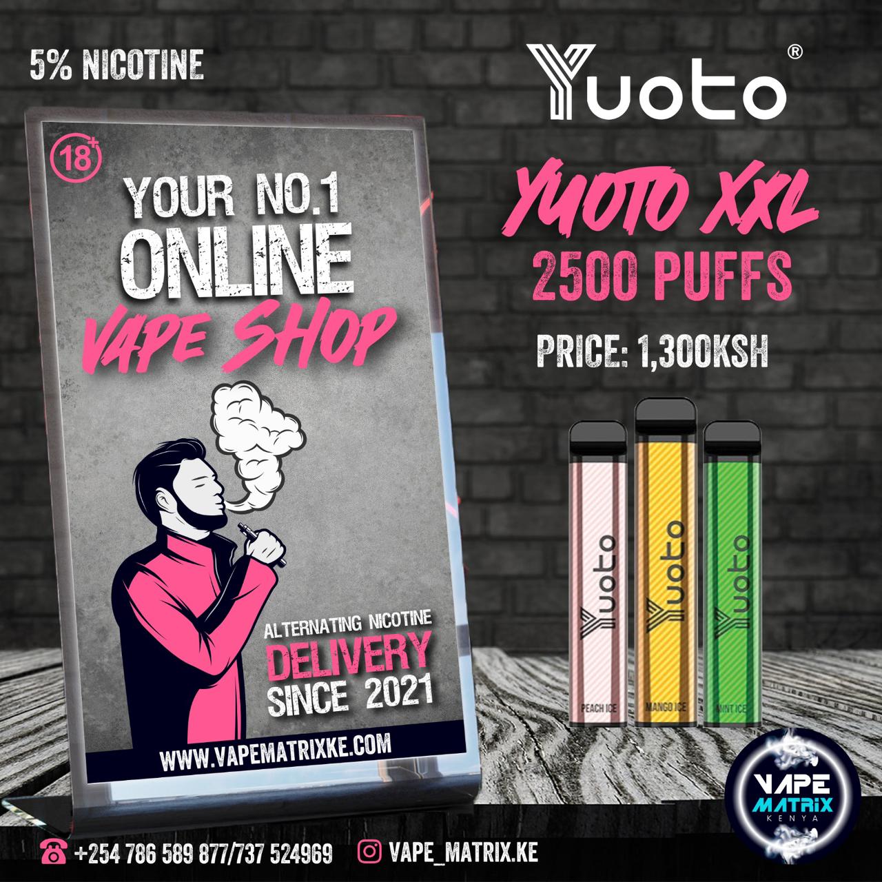 Yuoto XXL 25 PUFFS 5%nic – Vape Matrix Kenya