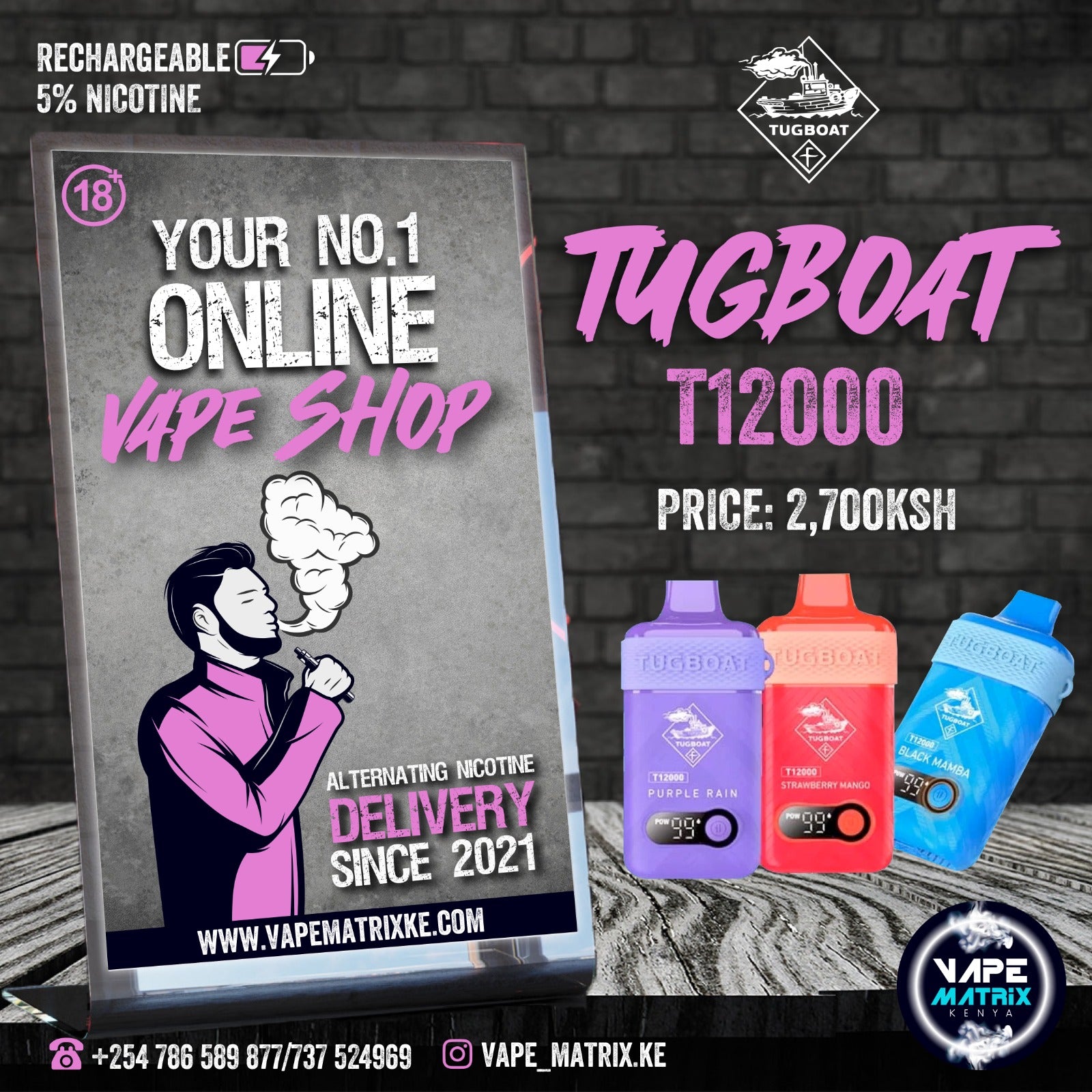 TUGBOAT T12 – Vape Matrix Kenya